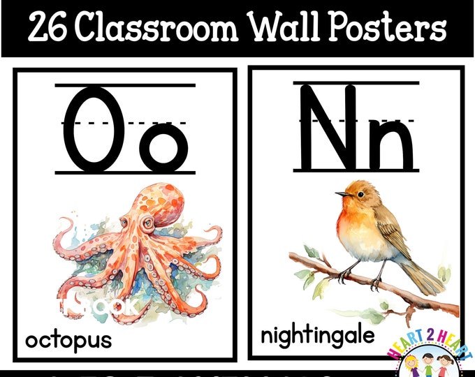 Alphabet Wall Cards ABC Picture Wall Posters for Classroom Printable ...