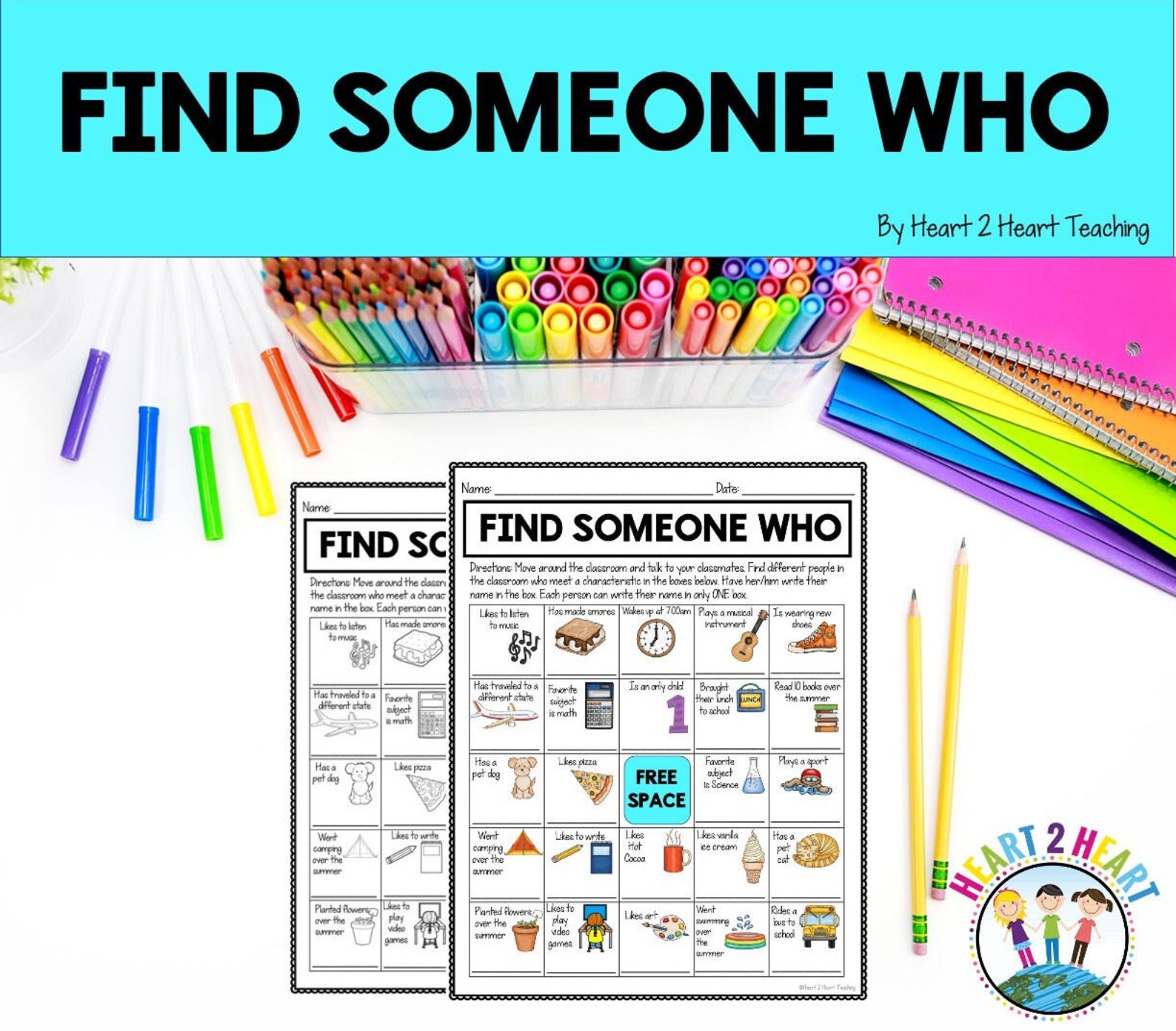 Back to School Find Someone Who Bingo Icebreaker Activity Get to Know ...