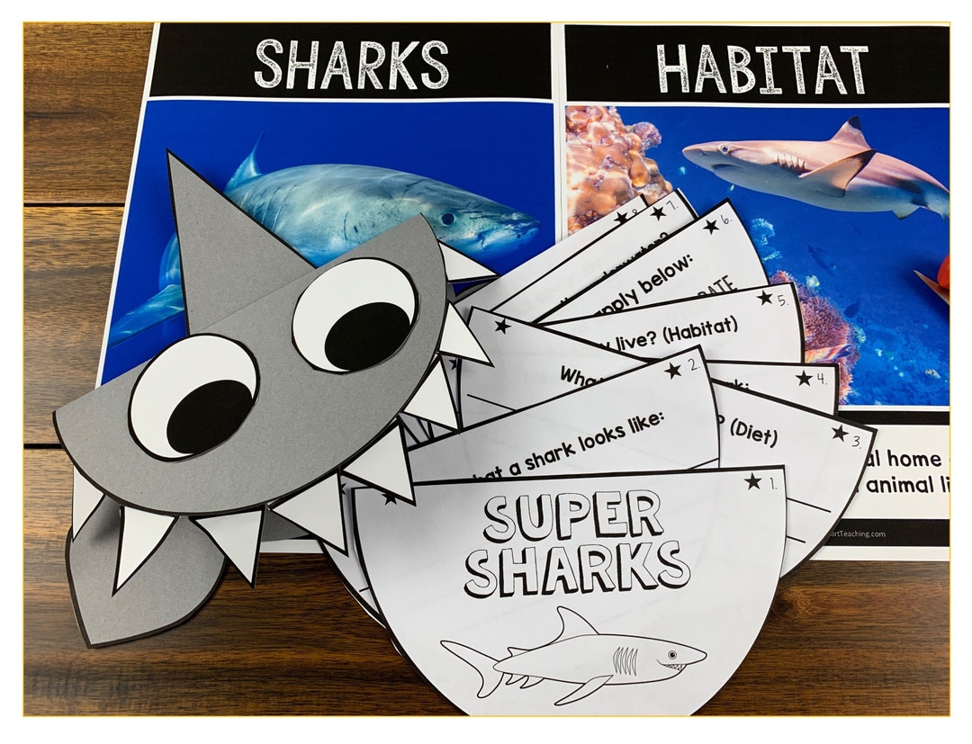 Shark Activity for Kids Make a Shark Craft Project Great White Shark ...