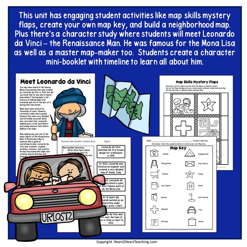 Map Skills Review Packet for Kids Map Skills Worksheets Map Scavenger ...
