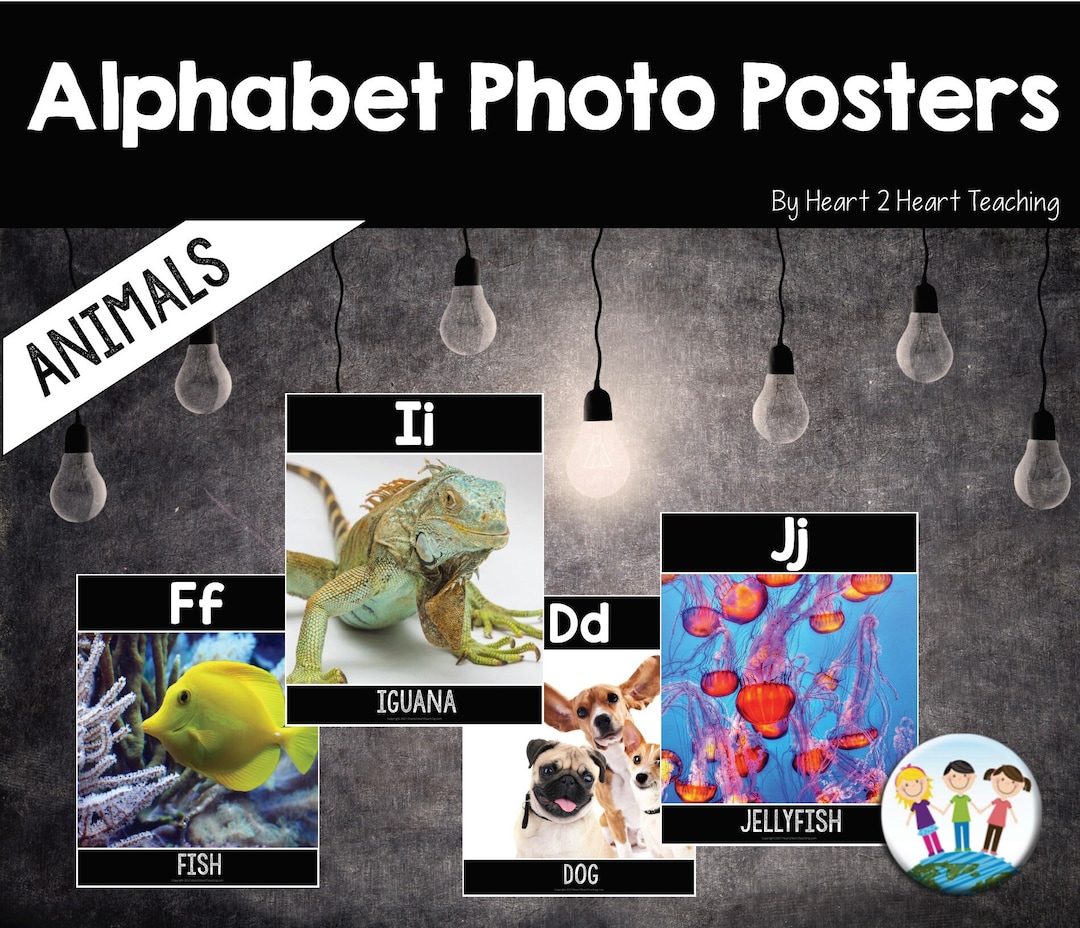 Animal Alphabet Photo Posters: Classroom Homeschool Decor (digital ...