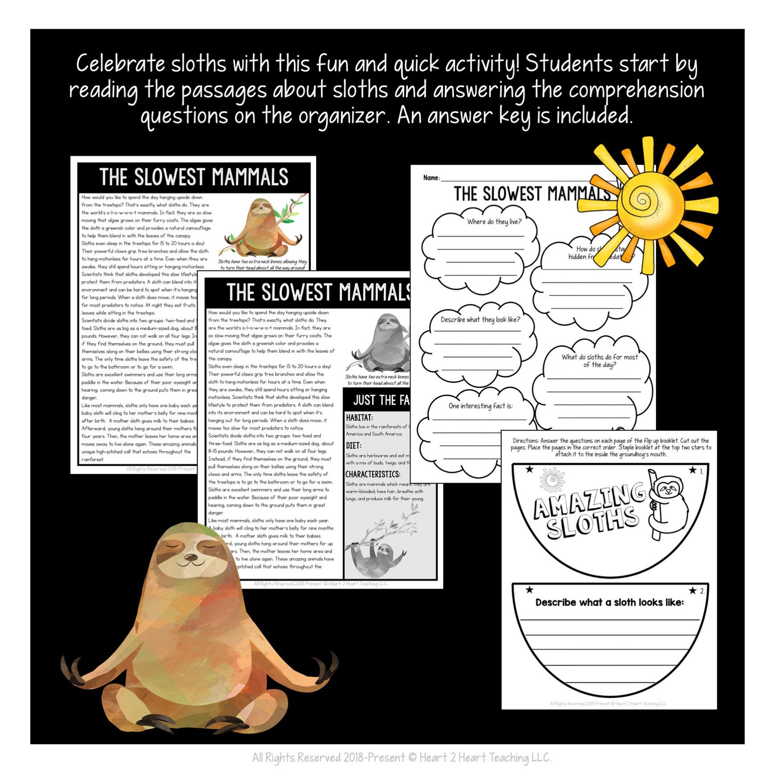 Sloth Activities for Kids Make a Sloth Craft Project Rainforest Animals ...