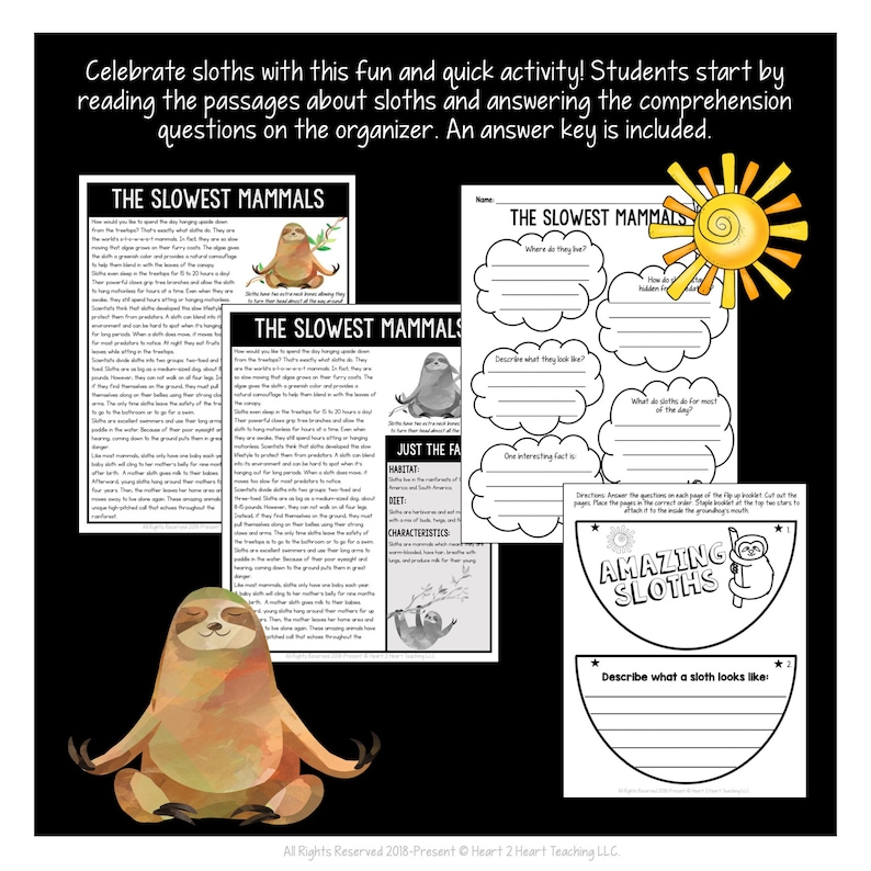 Sloth Activities for Kids Make a Sloth Craft Project Rainforest Animals ...