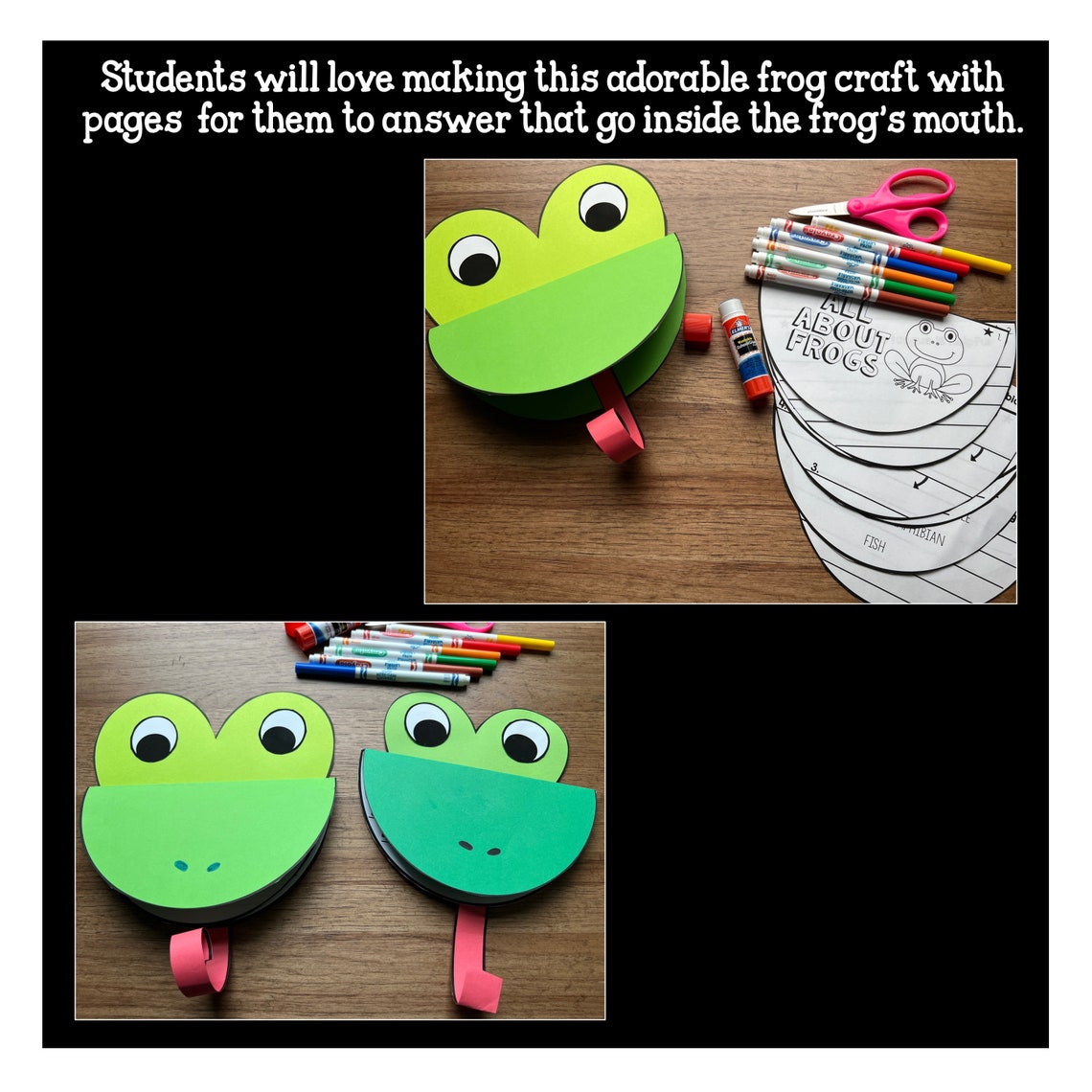 Frogs Printable Craft for Kids Build a Frog Amphibians Unit Study Pond ...