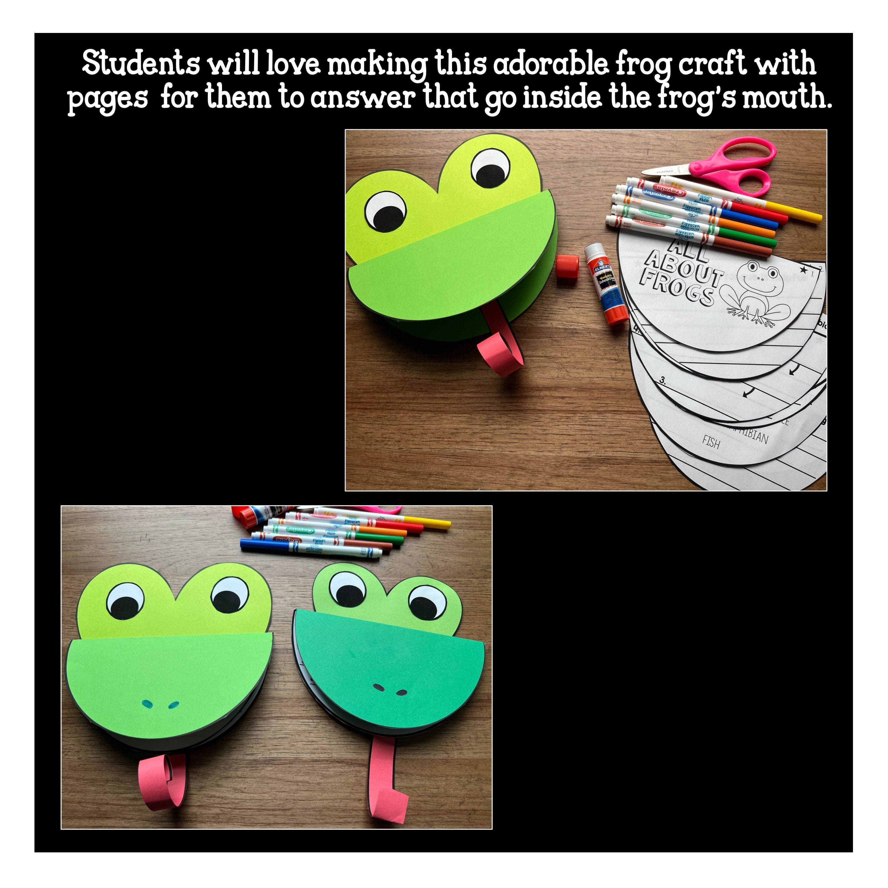 Frogs Printable Craft for Kids Build a Frog Amphibians Unit Study Pond ...
