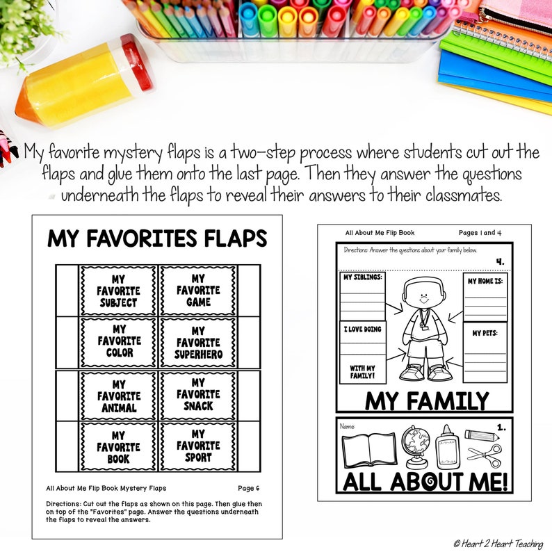 All About Me Flip Book: First Day of School Activity (digital Download ...