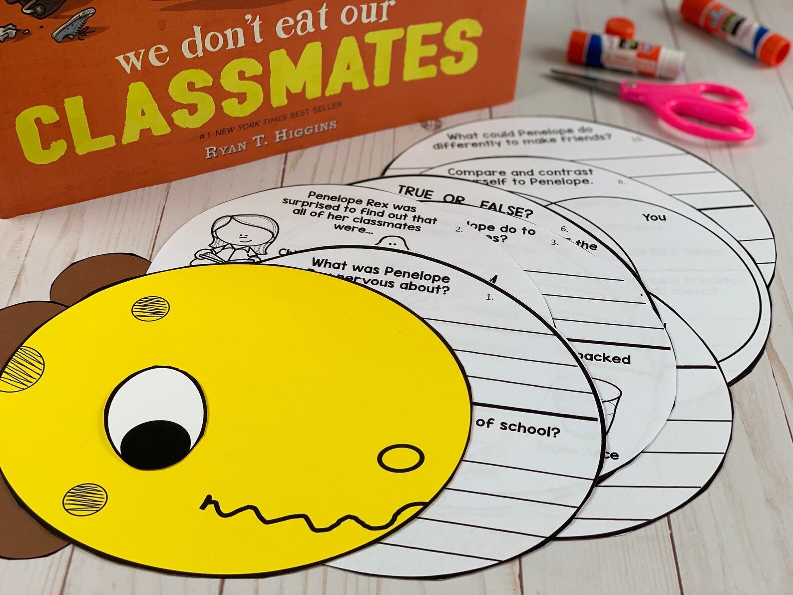 We Don't Eat Our Classmates Book Companion Easy Dinosaur Craft First ...