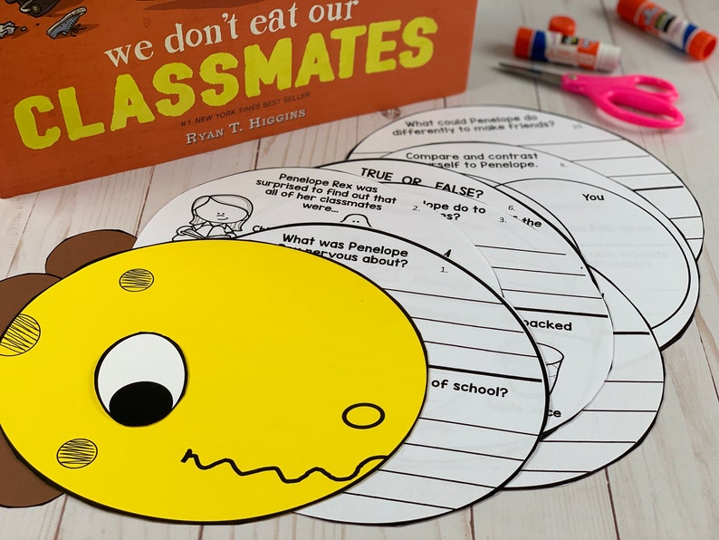 We Don't Eat Our Classmates Book Companion Easy Dinosaur Craft First ...