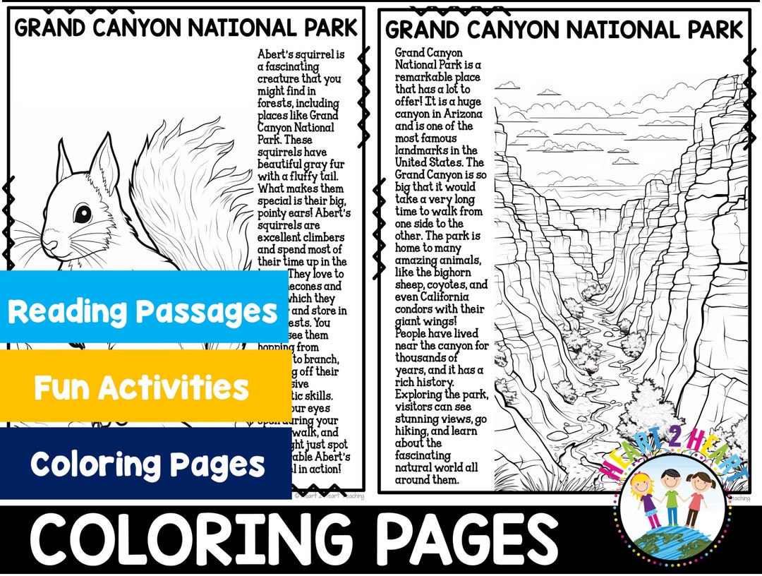 Grand Canyon Coloring Pages: National Park Activity Book (digital ...