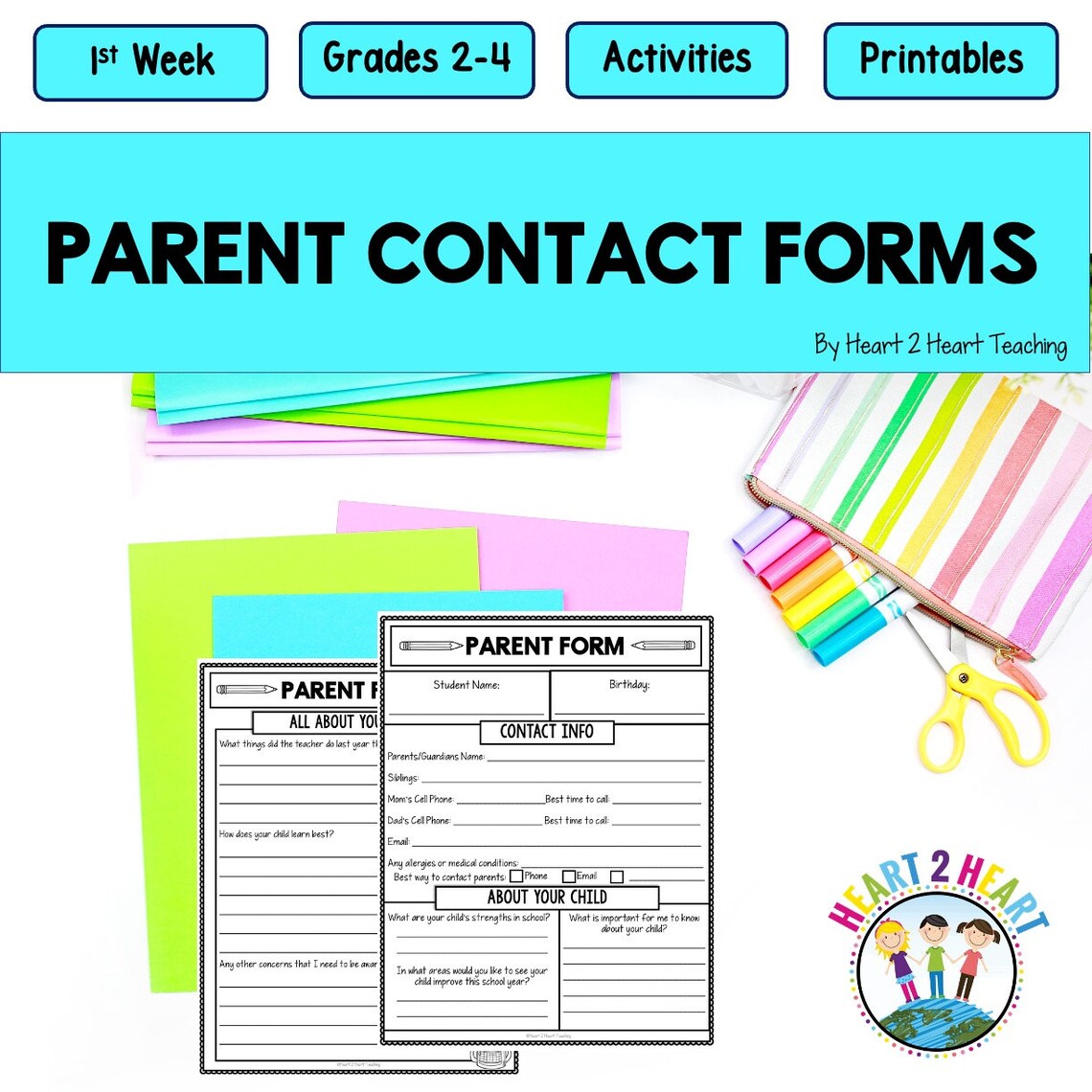 Parent Contact Forms: Student Information Sheet for Teachers (digital ...