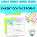 Parent Contact Forms: Student Information Sheet for Teachers (digital ...