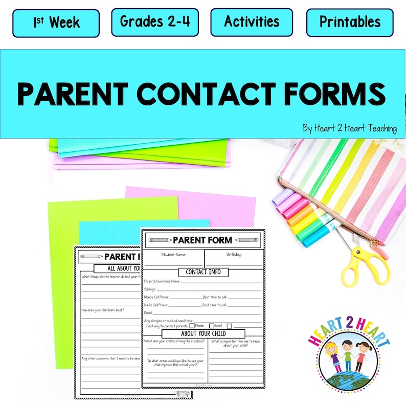 Parent Contact Forms: Student Information Sheet for Teachers (digital ...