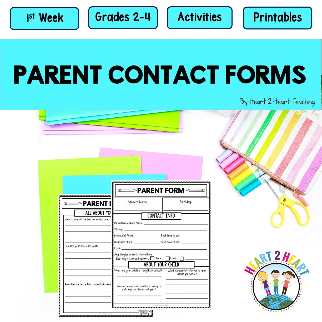 Parent Contact Forms: Student Information Sheet for Teachers (digital ...
