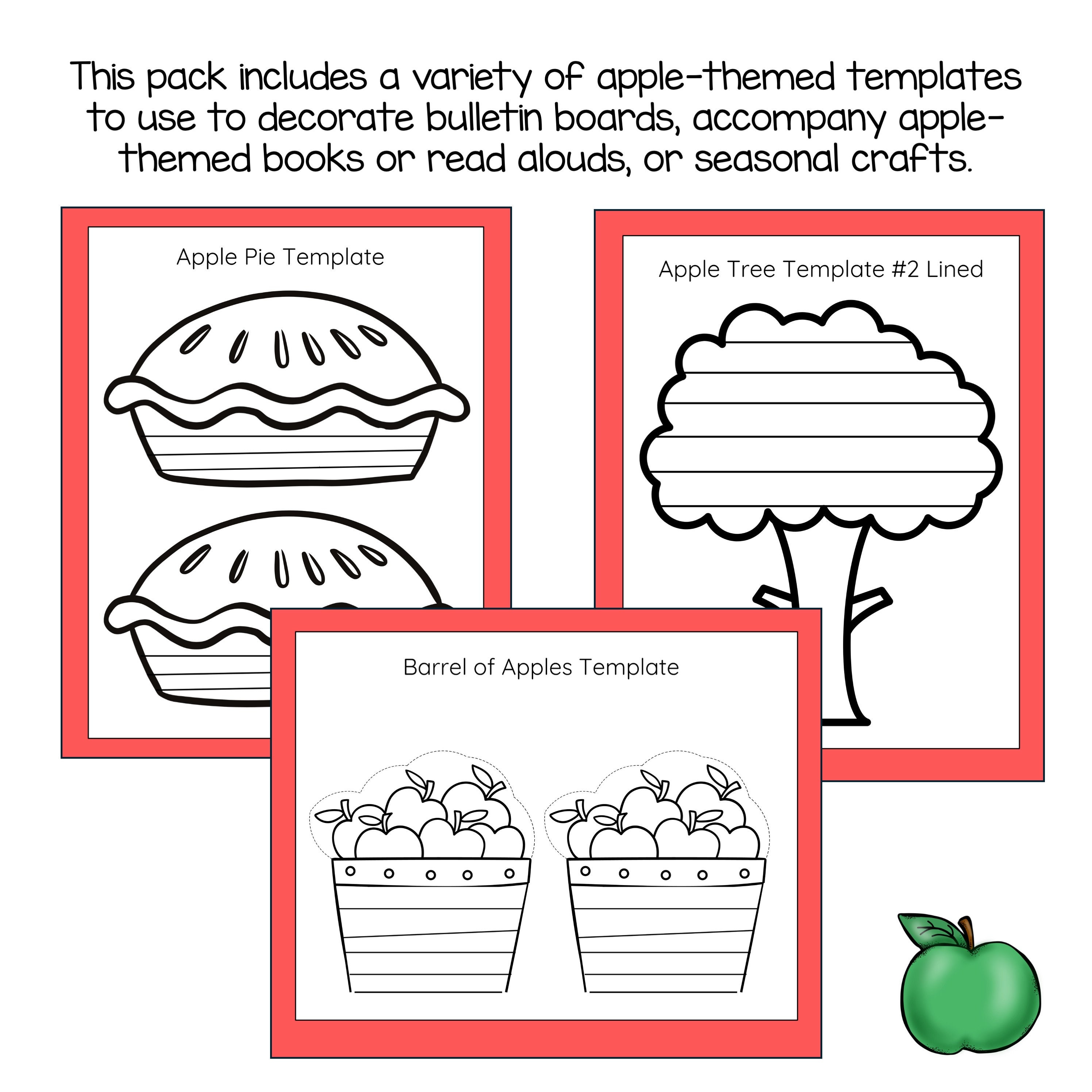Apple Template Printable Apples for Crafts Apple Outline Template Apple ...