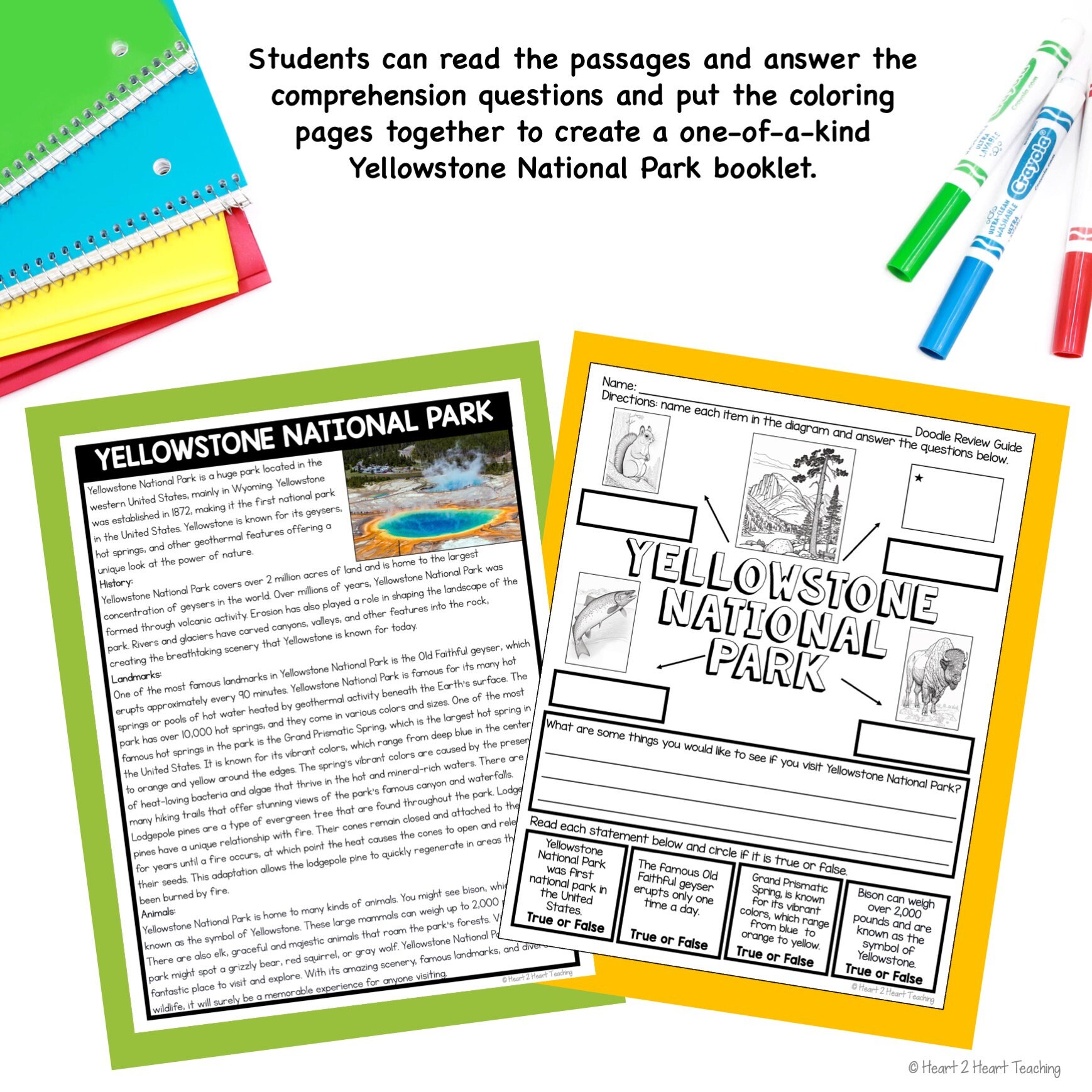 Yellowstone National Park Coloring Pages for Kids (digital Download) - Etsy