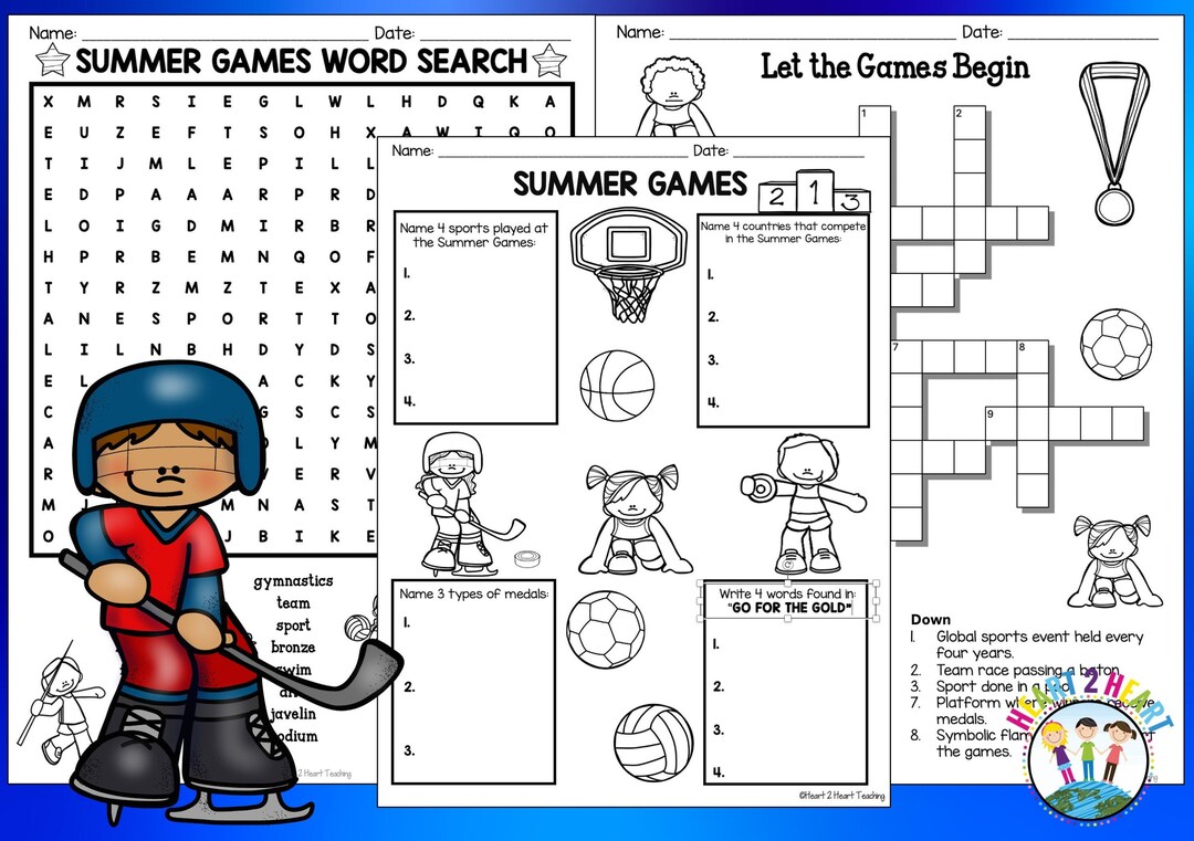 Summer Games Activities for Kids Use With Summer Olympics Paris 2024 ...