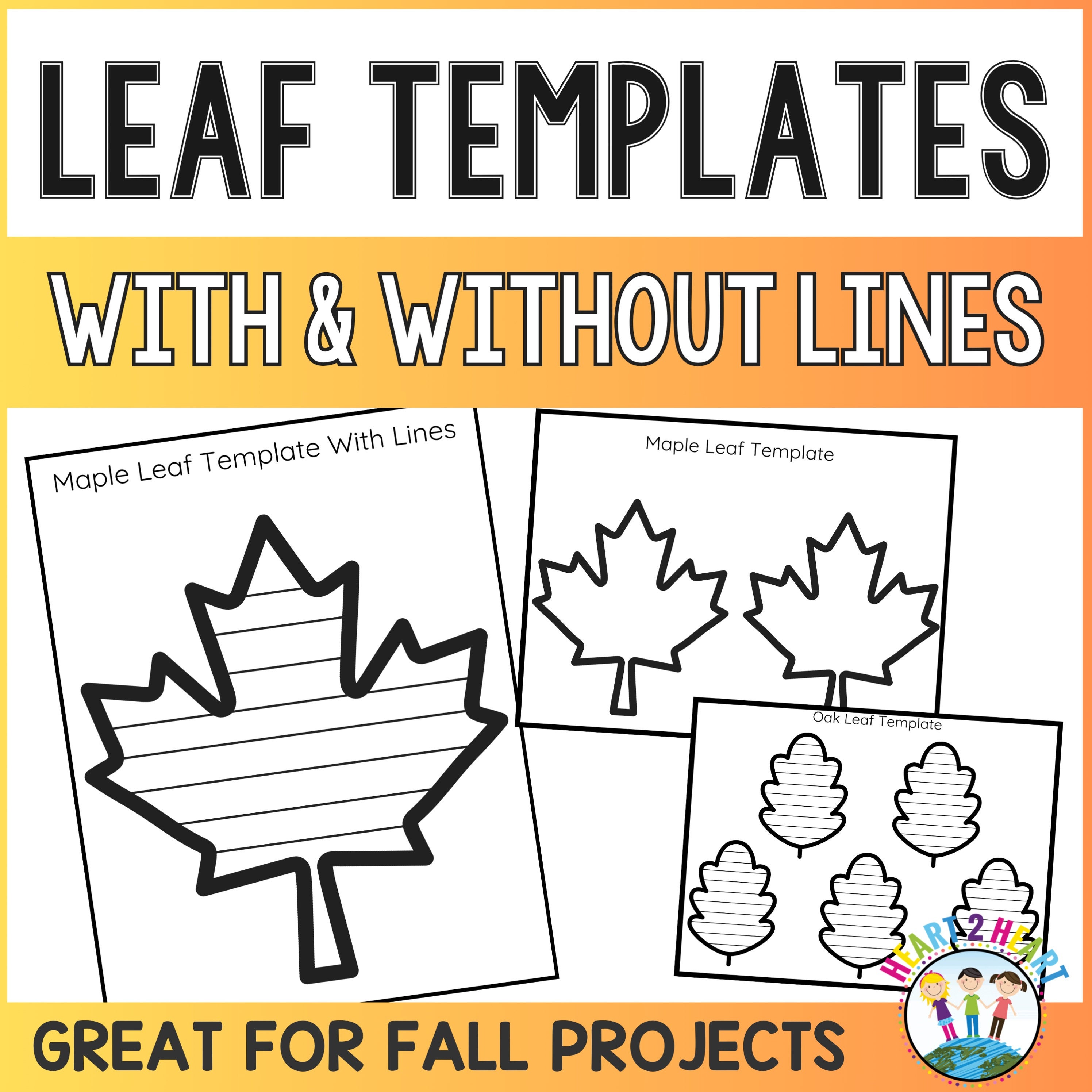 Fall Leaves Outline Template PDF Downloadable Fall Leaf Outline ...