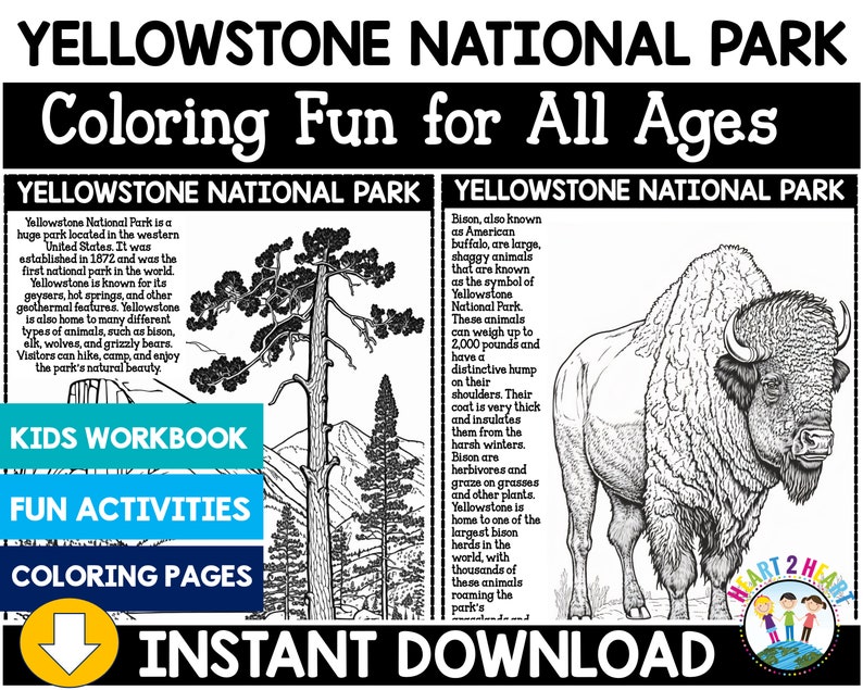Yellowstone National Park Coloring Pages for Kids National Parks ...