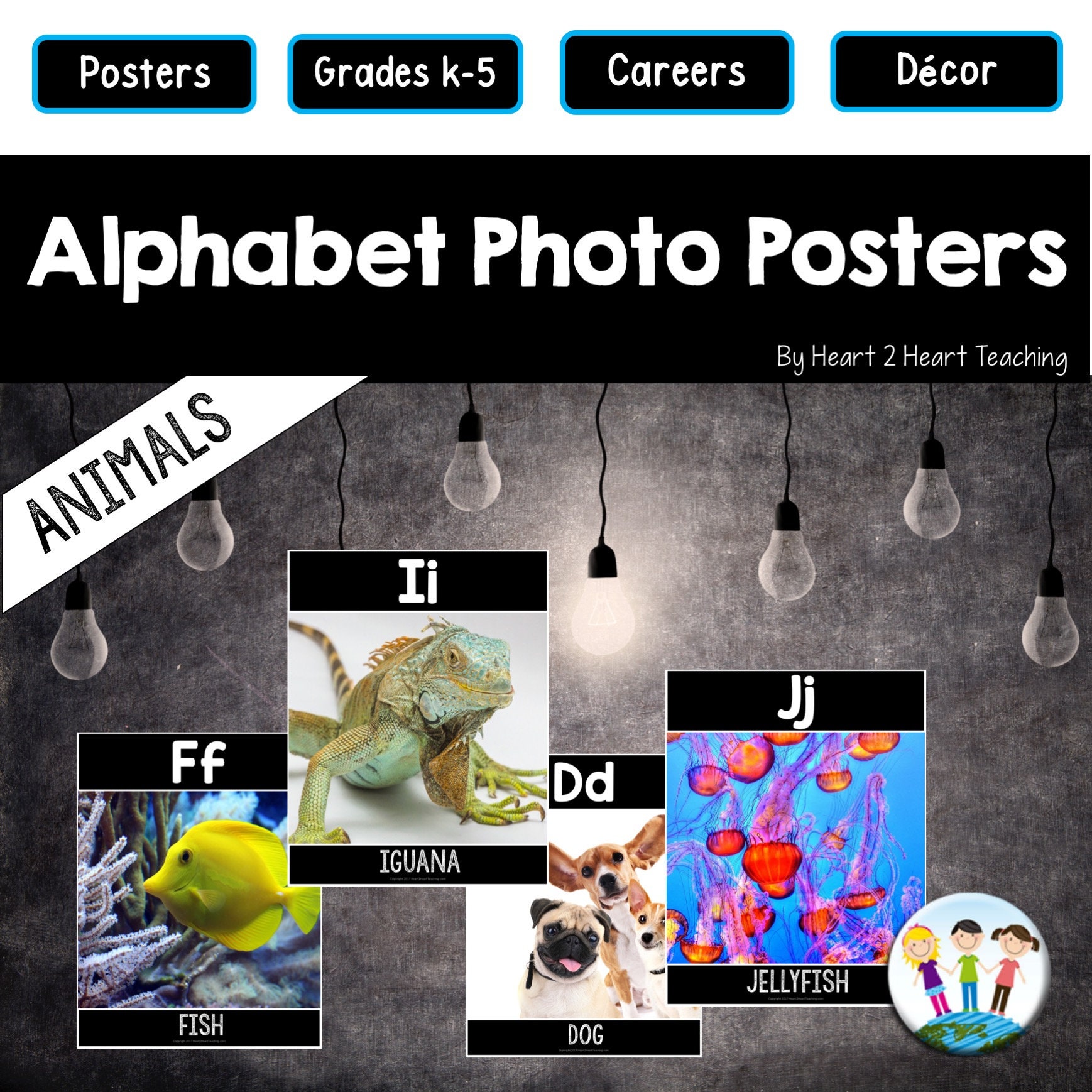Animal Alphabet Photo Posters: Classroom Homeschool Decor (digital ...