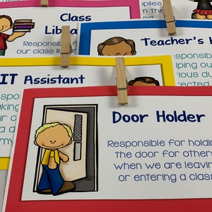 Rainbow Classroom Jobs Pack Classroom Jobs Cards, Recording Chart ...