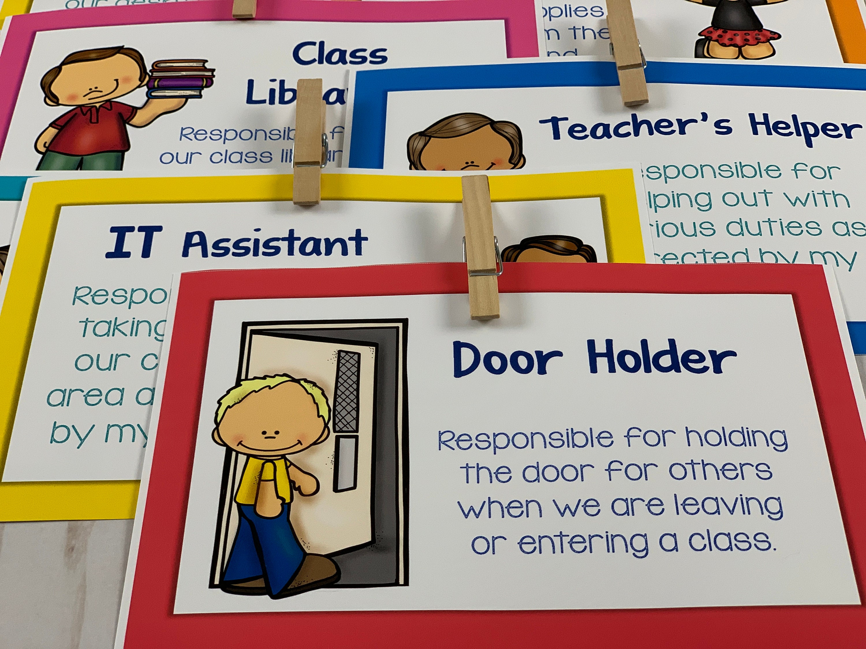 Rainbow Classroom Jobs Pack Classroom Jobs Cards, Recording Chart ...