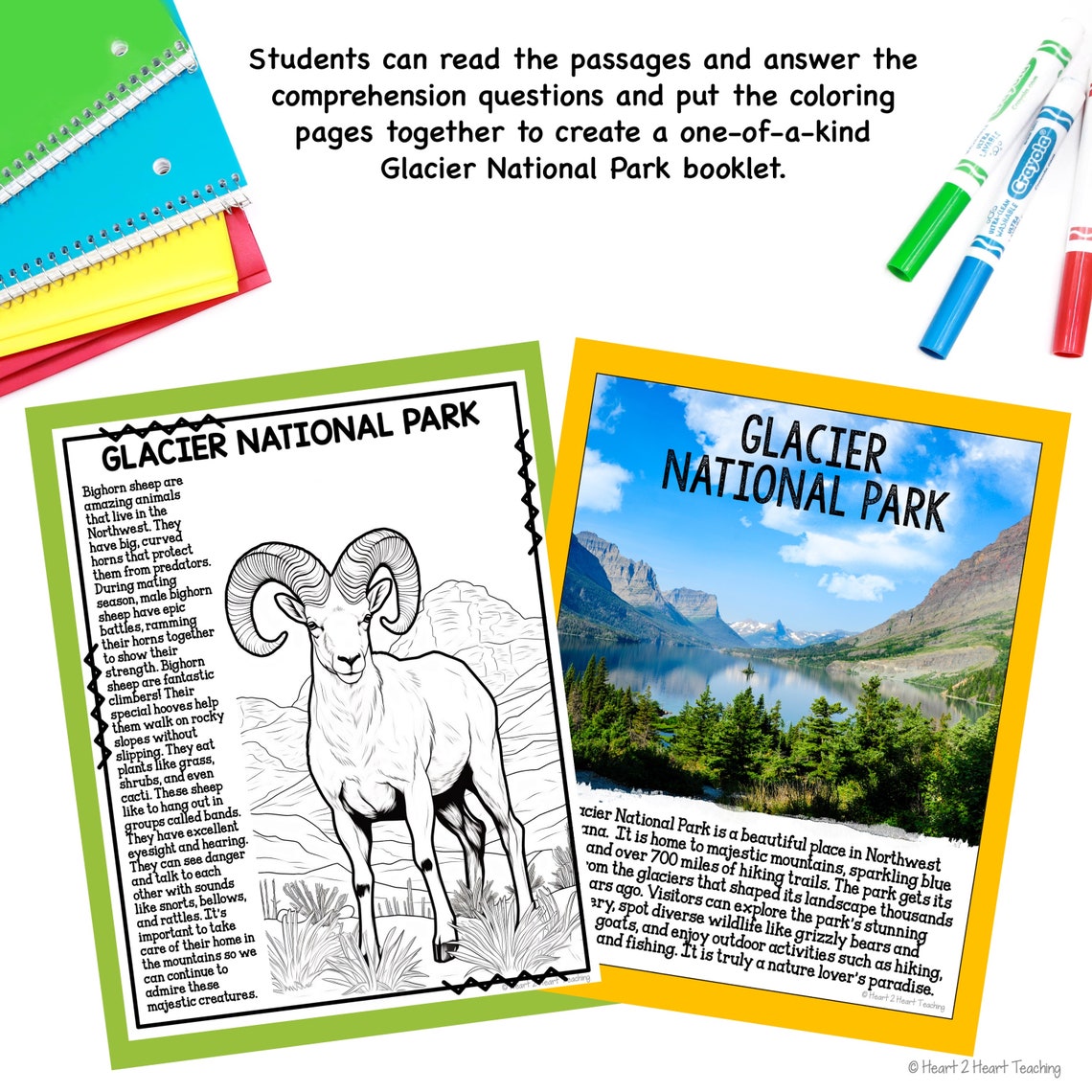 Glacier National Park Coloring Pages: Kids' Activity Book (digital ...