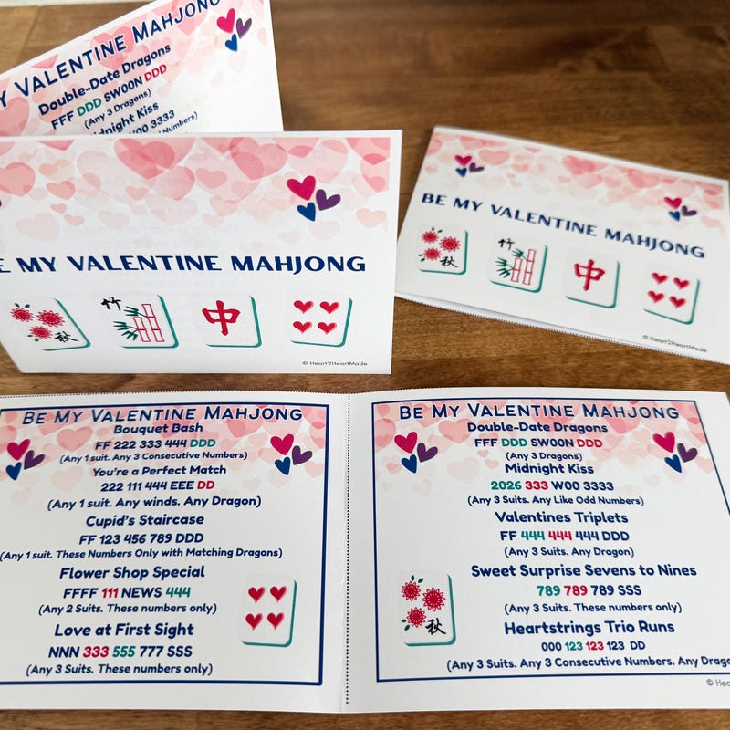 Mahjong Valentine Card - Etsy UK