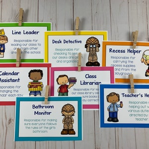 Rainbow Classroom Jobs Pack Classroom Jobs Cards, Recording Chart ...