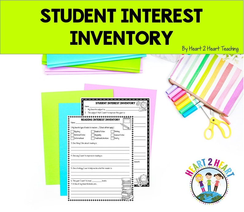 Student Interest Inventory Student Survey Questionnaire Back to School ...