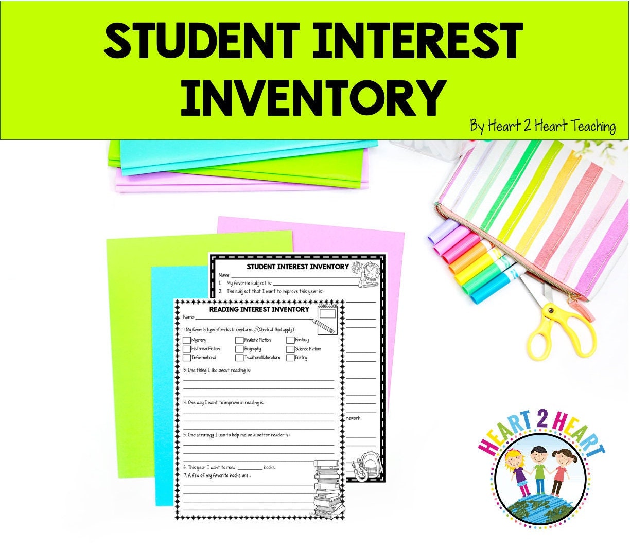 Student Interest Inventory Student Survey Questionnaire Back to School ...