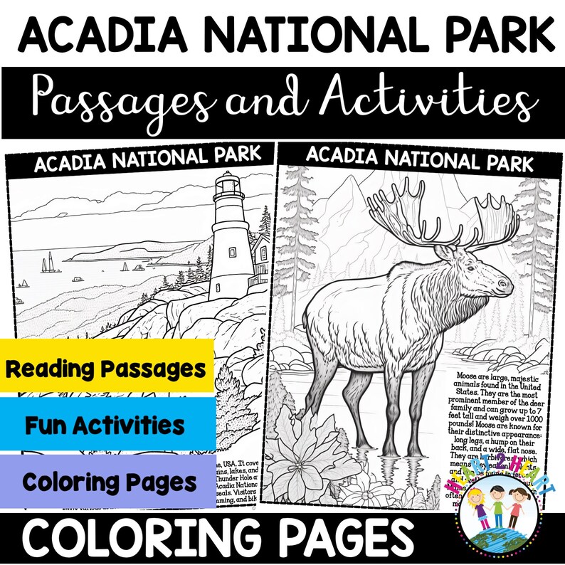 Acadia National Park Coloring Pages for Kids National Parks Coloring ...