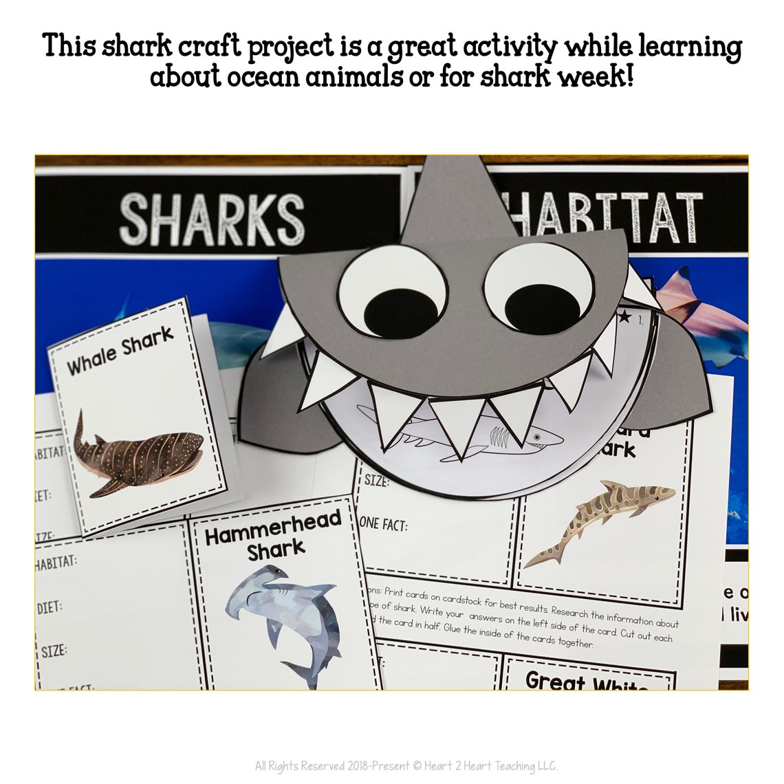 Shark Activity for Kids Make a Shark Craft Project Great White Shark ...