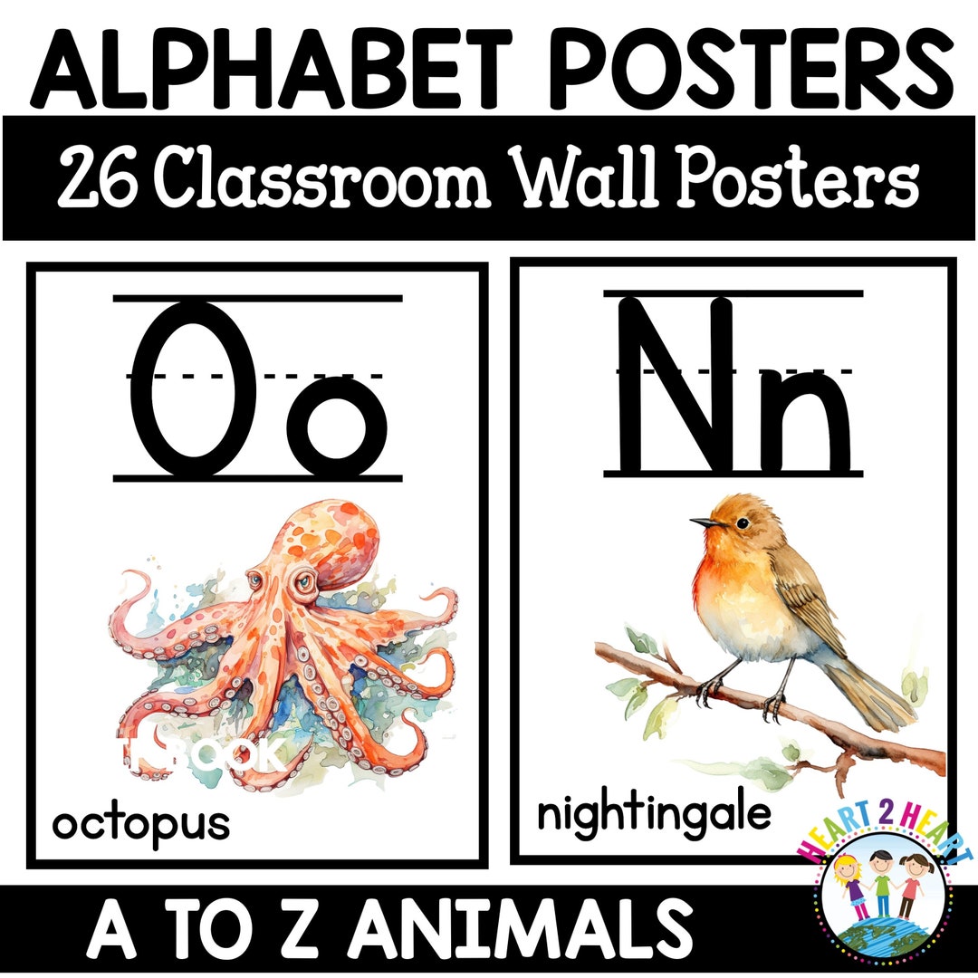Watercolor Animal Alphabet Posters: Classroom & Nursery Decor (digital ...