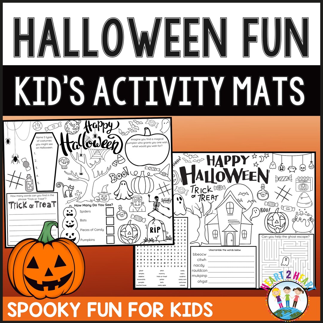 Printable Halloween Coloring Pages Sheets Halloween Activity Placemat ...