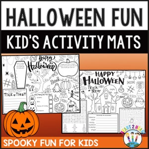 Printable Halloween Activity Placemat Coloring Pages for Kids ...