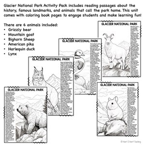 Glacier National Park Coloring Pages: Kids' Activity Book (digital ...