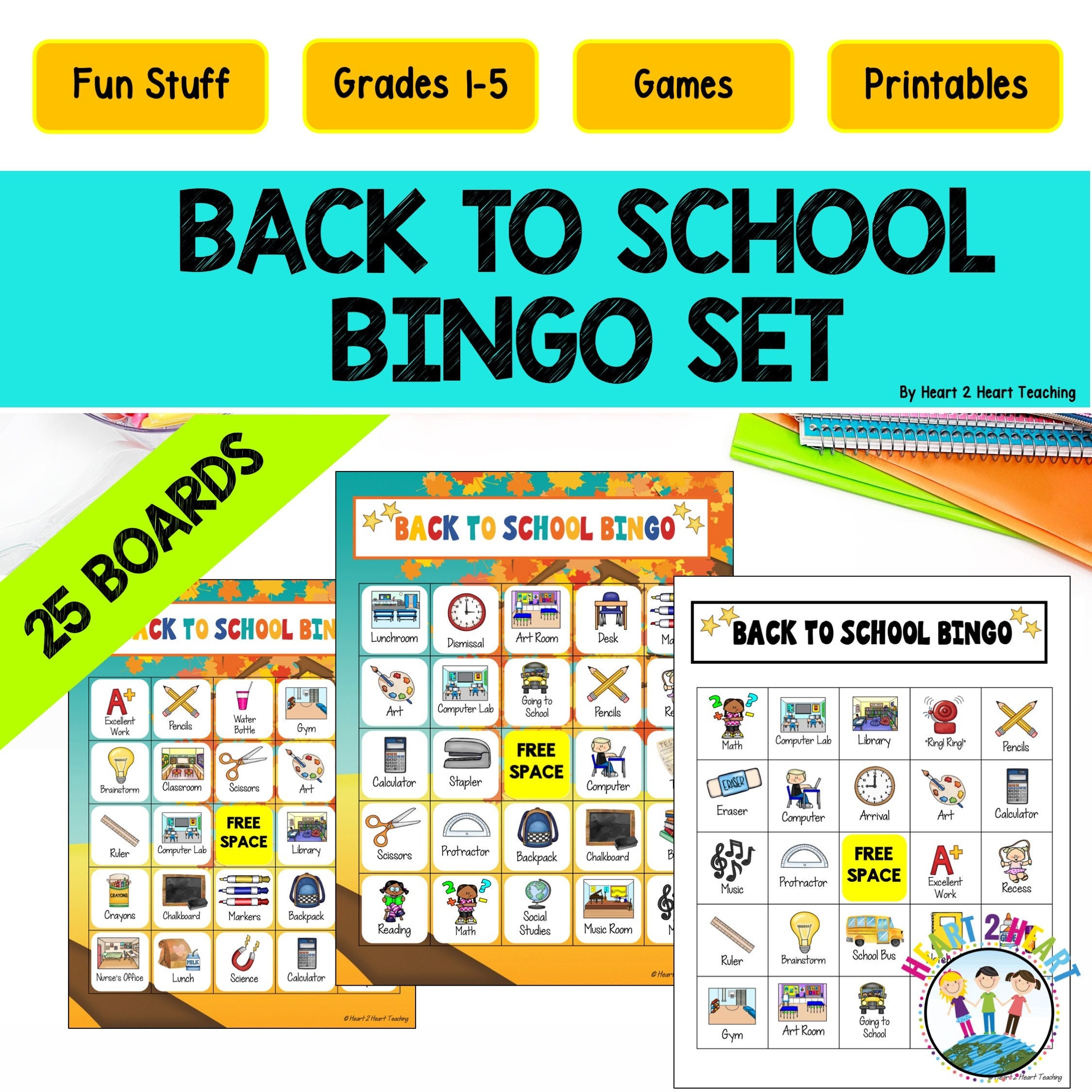Back to School Bingo Game First Day of School Activity Icebreaker 25 ...