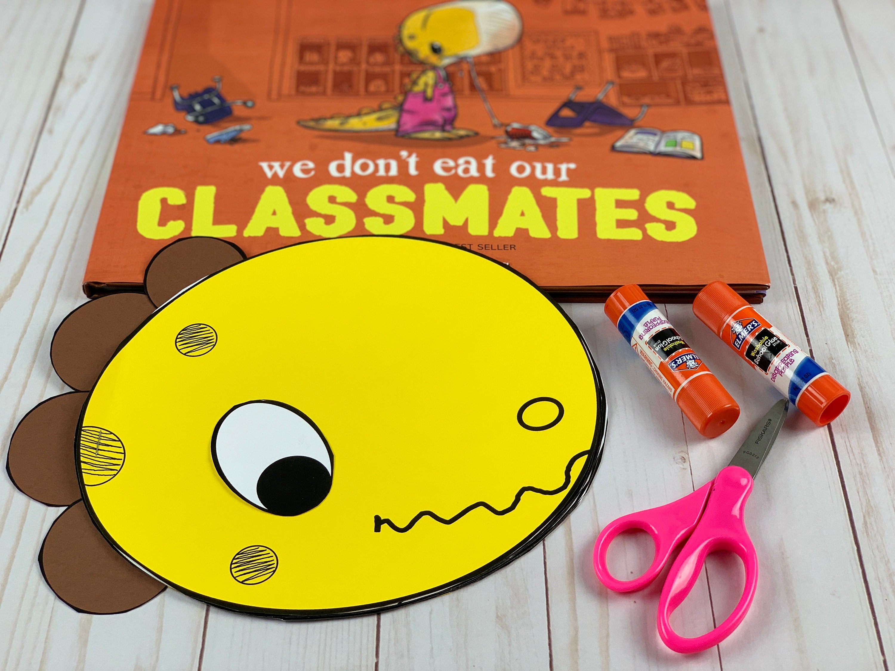 We Don't Eat Our Classmates Book Companion Dinosaur Craft Project for ...
