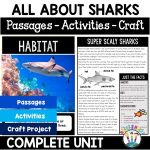 Shark Activity Pack: Craft Project & Learning Workbook (digital ...