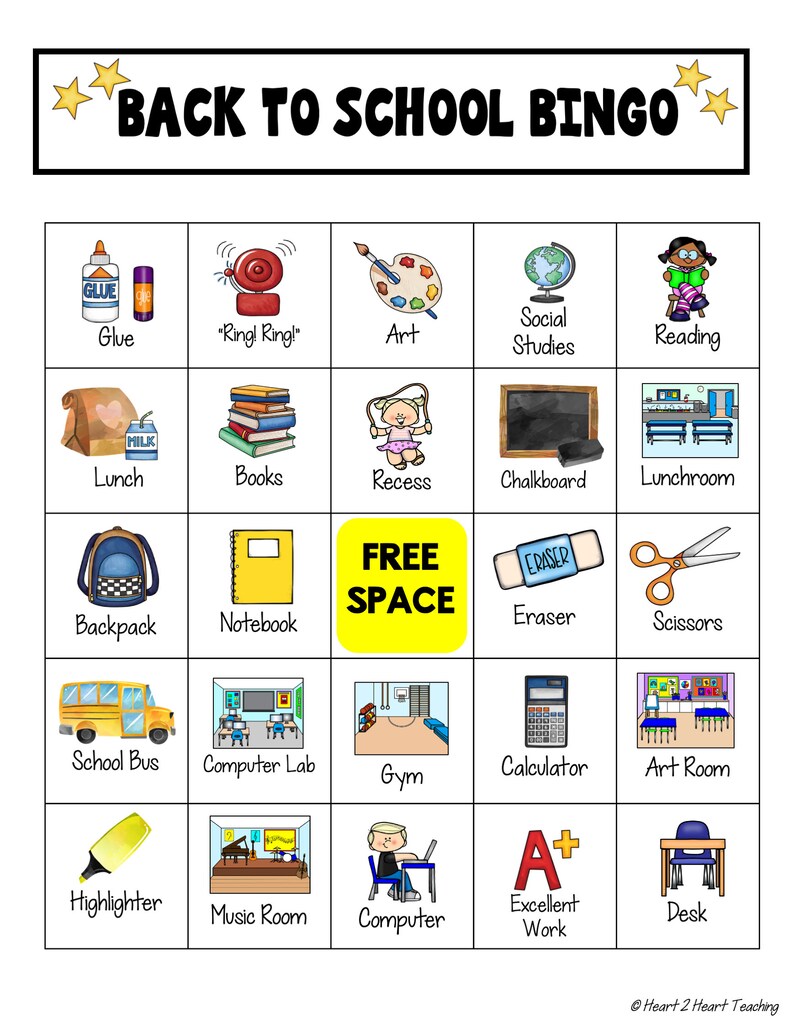 Back to School Bingo Game First Day of School Activity Icebreaker 25 ...