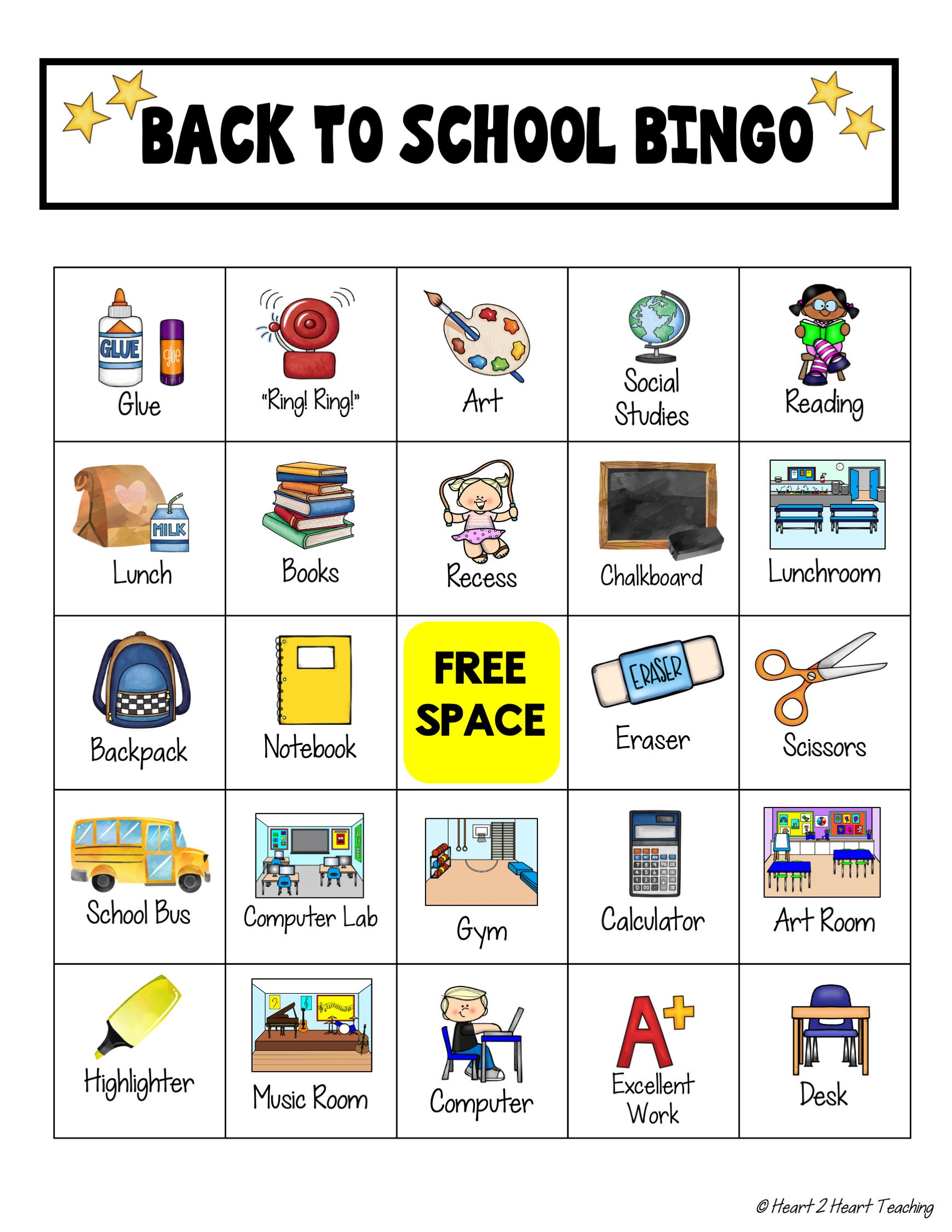 Back to School Bingo Game First Day of School Activity Icebreaker 25 ...