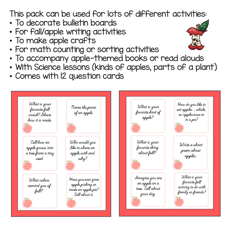 Apple Template Printable: Fall Crafts & Activities (digital Download ...