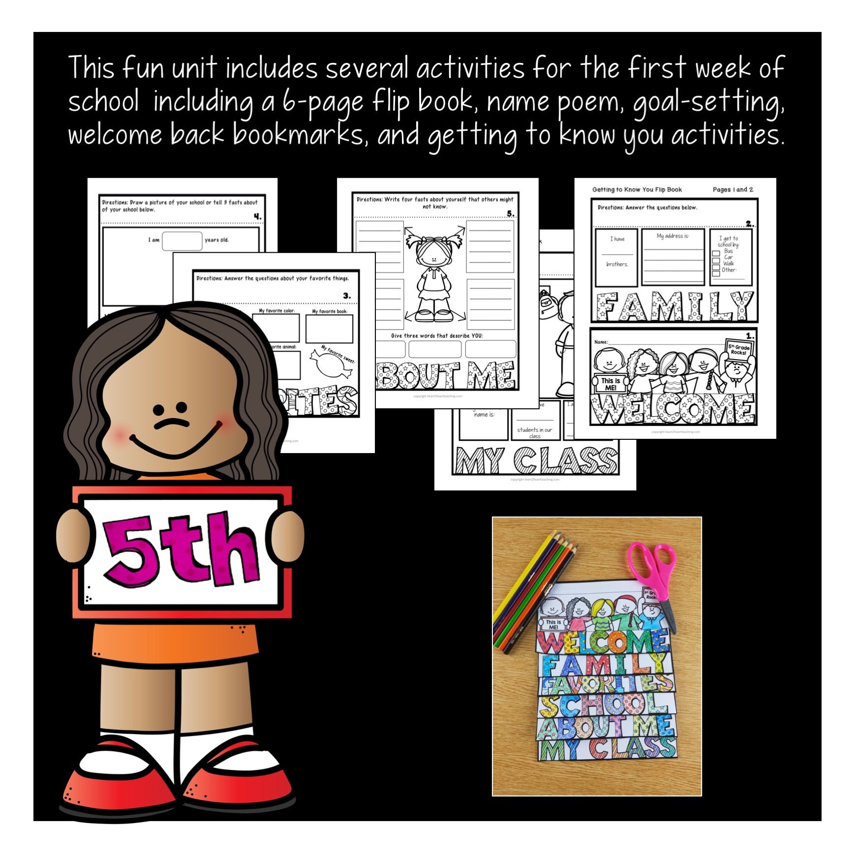 All About Me Printable Activities for 5th Graders First Week of School ...