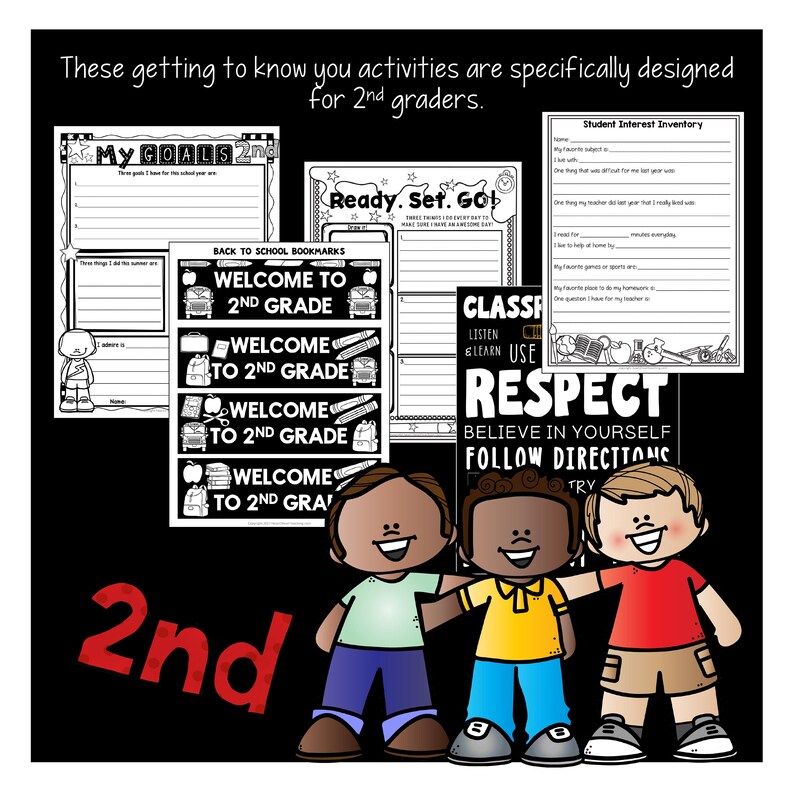 All About Me Printable Activities for 2nd Graders First Week of School ...