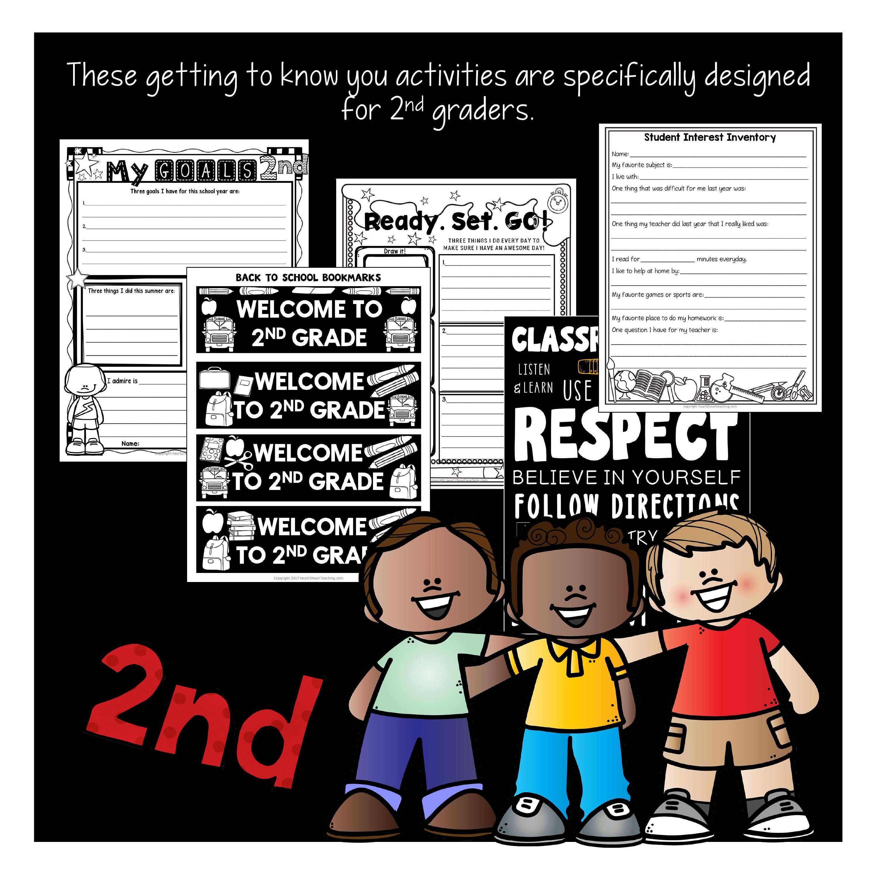 All About Me Printable Activities for 2nd Graders First Week of School ...
