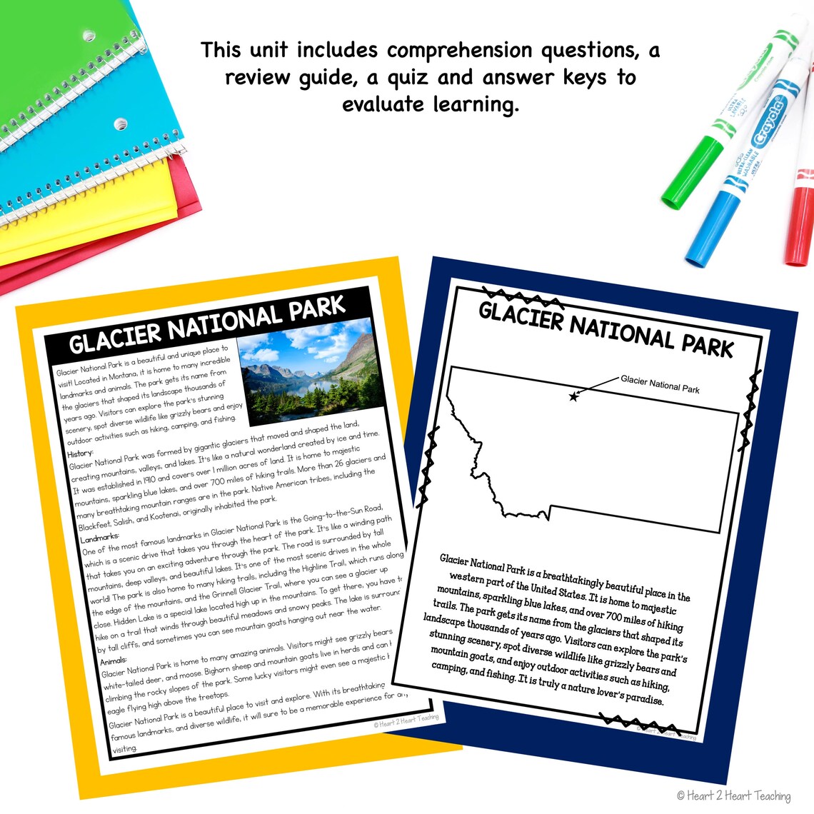 Glacier National Park Coloring Pages: Kids' Activity Book (digital ...