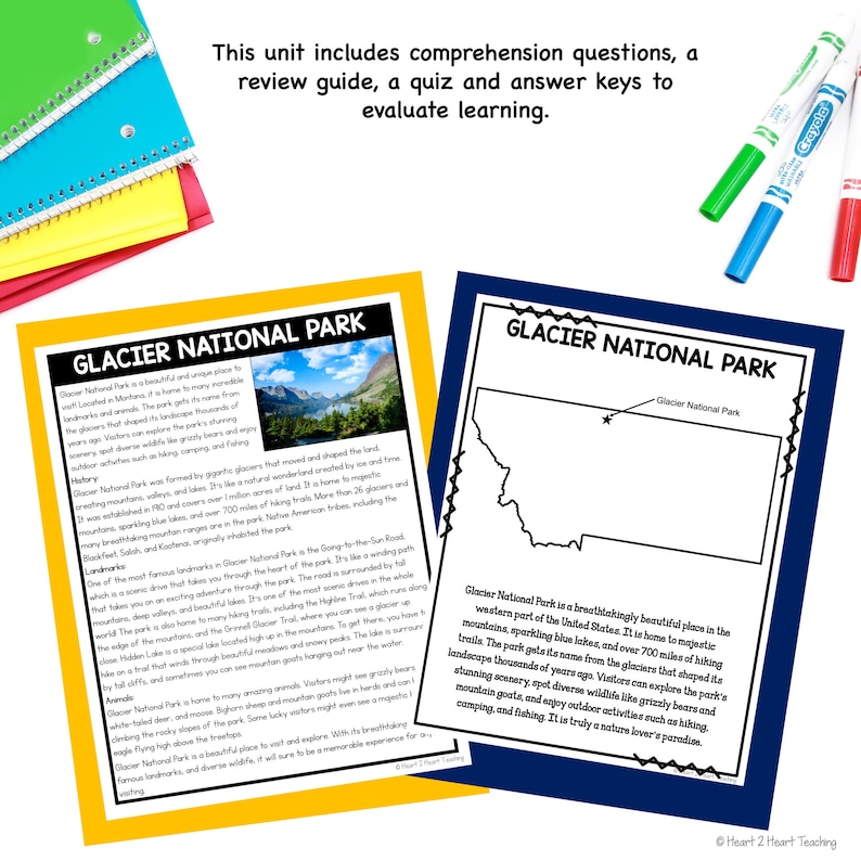 Glacier National Park Coloring Pages: Kids' Activity Book (digital ...