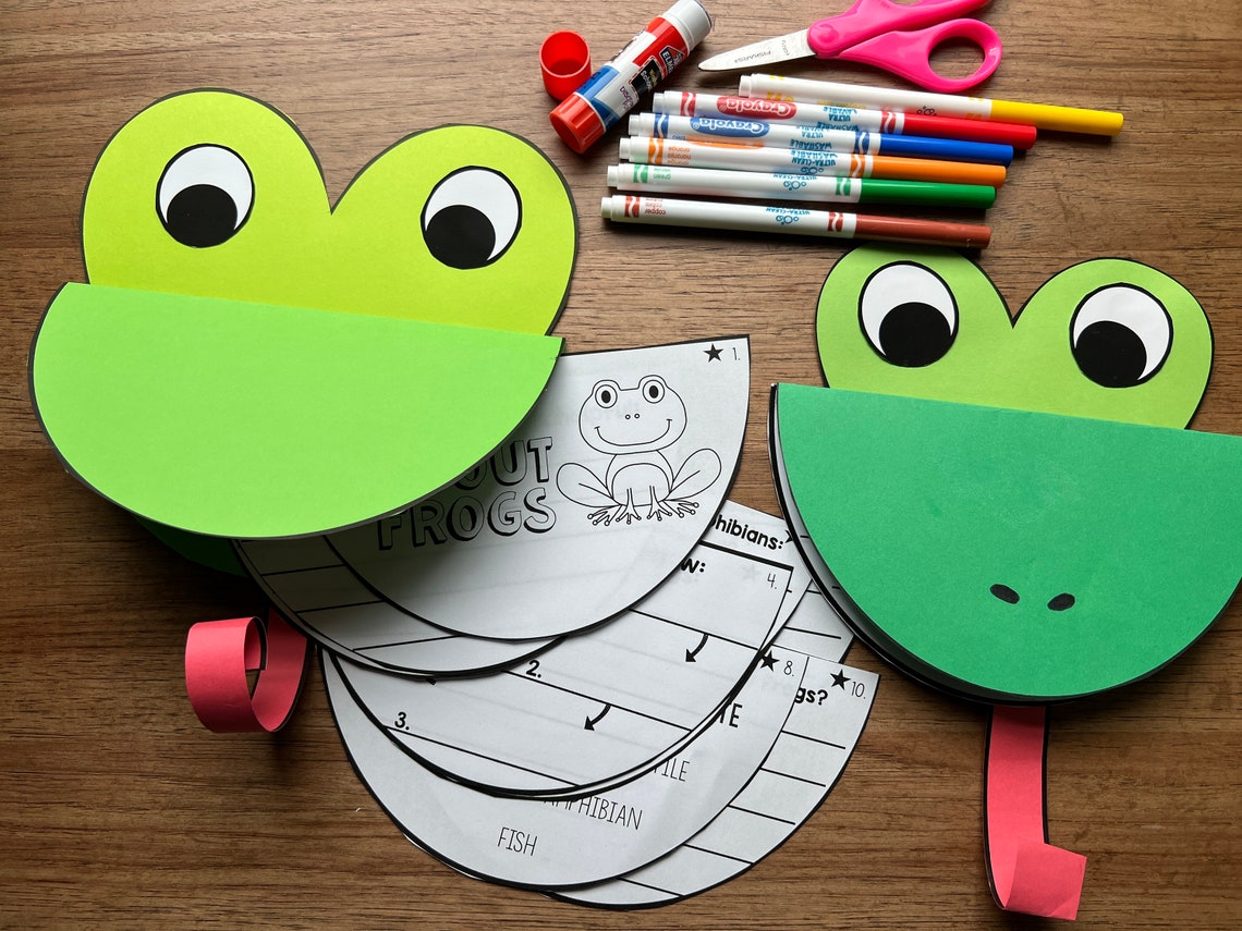 Frogs Printable Craft for Kids Build a Frog Amphibians Unit Study Pond ...