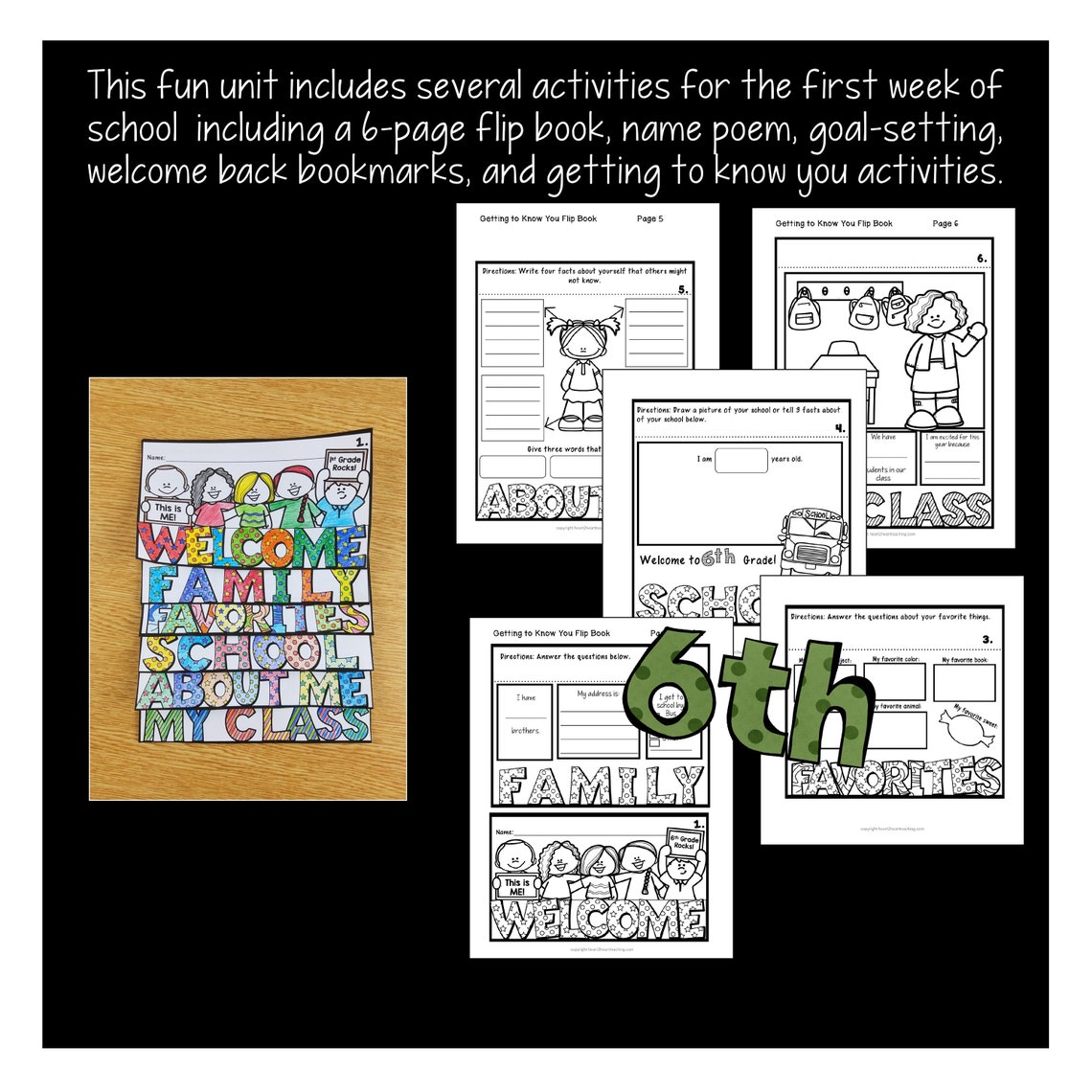 All About Me Printable Activities for 6th Graders First Week of School ...