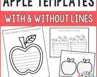 Printable Apple Template: Kids Coloring Page, Fall Crafts (PDF Digital ...